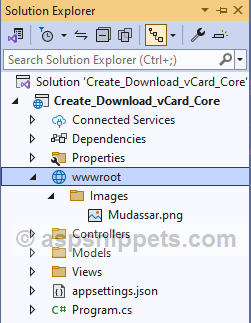 ASPNet Core Create and download vCard VCF file