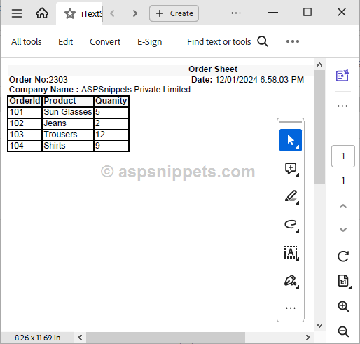 Itextsharp Generate Pdf In Memory And Send As Email Attachment Using C Vbnet And Aspnet