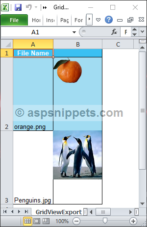 Export GridView with Images from database to Word Excel and PDF Formats