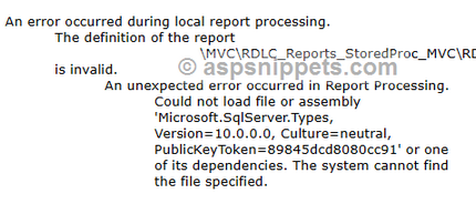 Could not load file or assembly MicrosoftSqlServerTypes Version10000