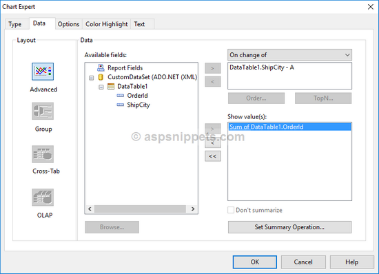 Adding Charts To Aspnet Crystal Report Viewer Control Display Pie Chart In Crystal Report In Aspnet