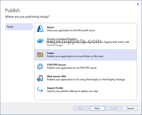 Publish web application in Visual Studio 2022