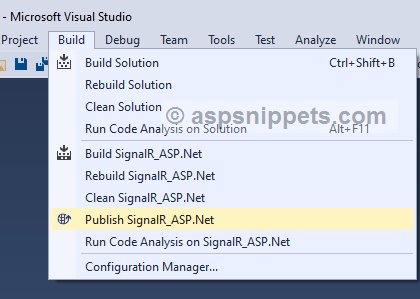 Publish web application in Visual Studio 2015