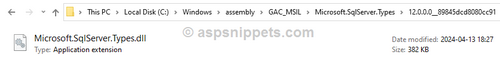 Could Not Load File Or Assembly Microsoftsqlservertypes Version12000