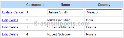 Edit Update and Delete in ASPNet GridView with AutoGenerateColumns True using C and VBNet