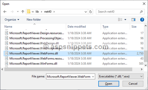 Add ReportViewer control to Visual Studio 2019 Toolbox