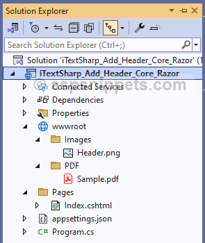 ASPNet Core Razor Pages Add Header to existing PDF using iTextSharp
