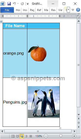 Export Gridview With Images From Database To Word Excel And Pdf Formats