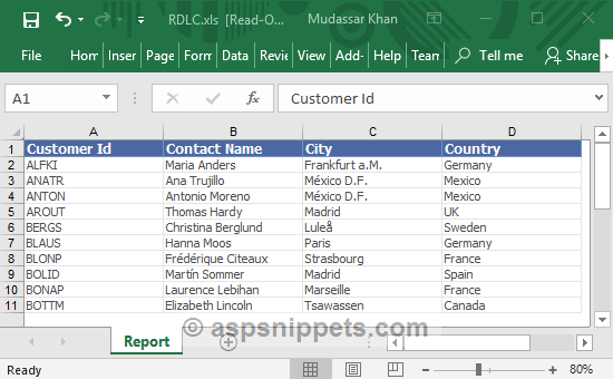 Export Rdlc Report To Excel Without Using Reportviewer In Aspnet With C And Vbnet