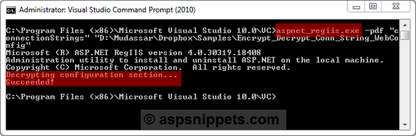 Encrypt And Decrypt Connection Strings In Webconfig File In Aspnet