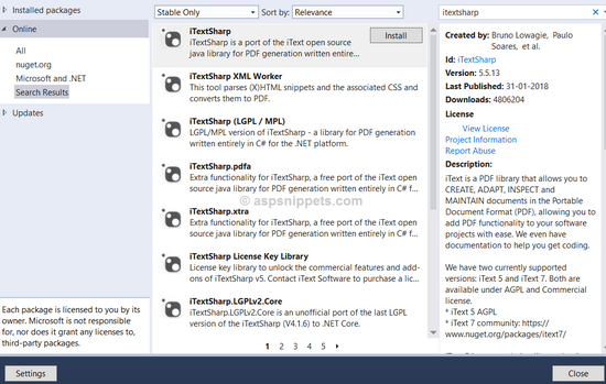 Aspnet Mvc Export Convert Image To Pdf Using Itextsharp