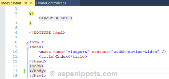 Aspnet Mvc Core Hello World Tutorial With Sample Program Example