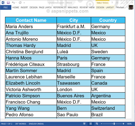 Export Gridview Data To Word Document In Aspnet Using C And Vbnet