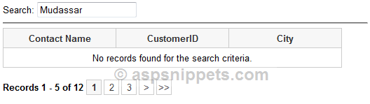 Display Large Amount Of Data In Gridview With Search Functionality In Aspnet Using Jquery