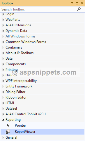 Add ReportViewer control to Visual Studio 2019 Toolbox