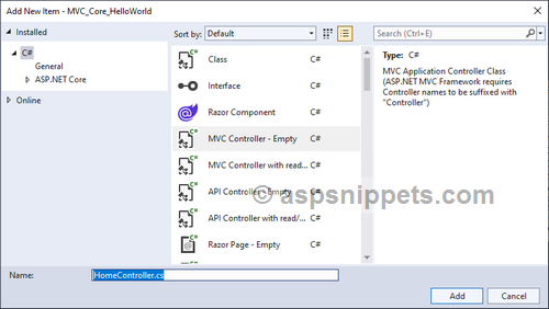 Aspnet Core 8 Hello World Tutorial With Sample Program Example