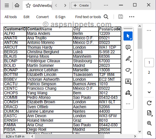 Export Dataset Or Datatable To Word Excel Pdf And Csv Formats 0843