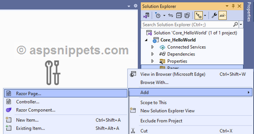 Aspnet Core 7 Razor Pages Hello World Tutorial With Sample Program Example