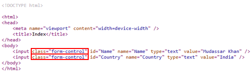 Htmltextbox And Htmltextboxfor Set Css Class Attribute In Aspnet Mvc 1551
