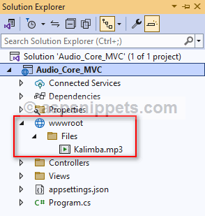 Play Audio file in ASPNet Core