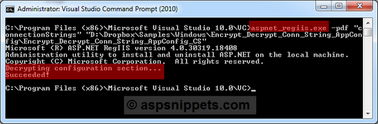 Encrypt And Decrypt Connection String In Appconfig File